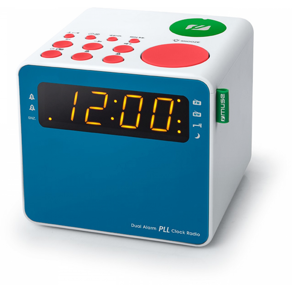 Køb Muse M-187 Mc Clock Radio Fm Dual Alarm Multi Color - Clockradio